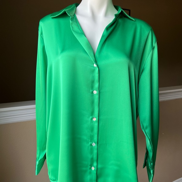 Zara | Tops | Zara Satin Effect Shirt | Poshmark